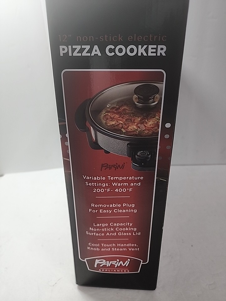 NEW...Parini Appliances 12" Non-Stick Electric Pizza Cooker. Indoor ...