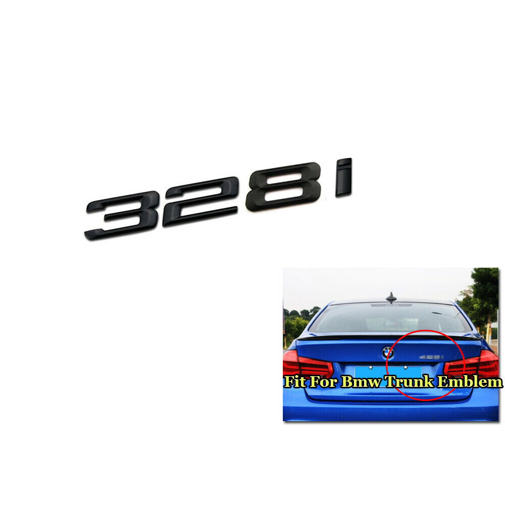 Matte Black 328i Number Trunk Letters Rear Emblem Badge Sticker for BMW ...