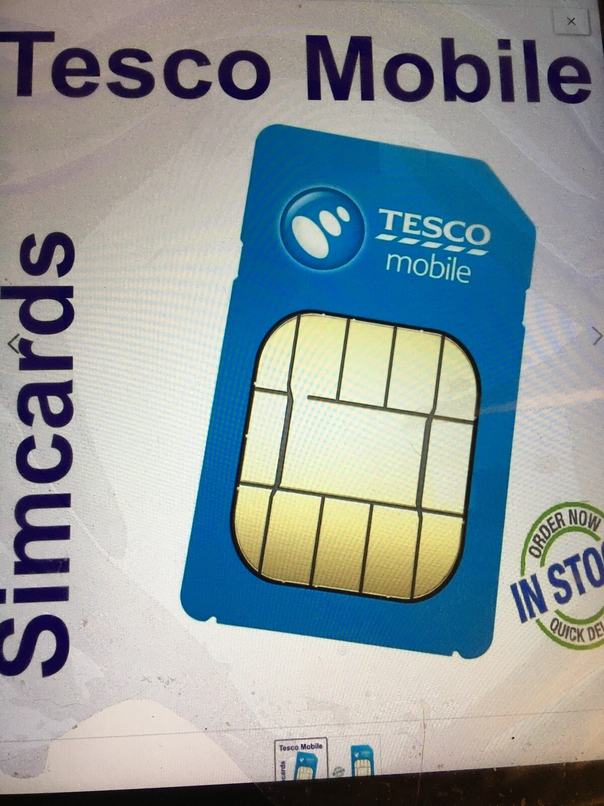 Tesco Mobile SIM (with Credit) Pay as You Go for sale online | eBay