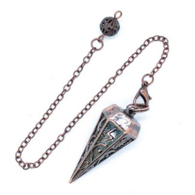 Copper Metal Rune Pendulum Dowsing Divination Healing Spiritual Antique ...