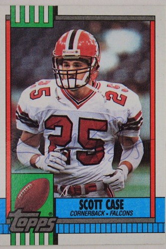 Scott Case Falcons Oklahoma Autographed 1990 Topps #466 Football Card ...
