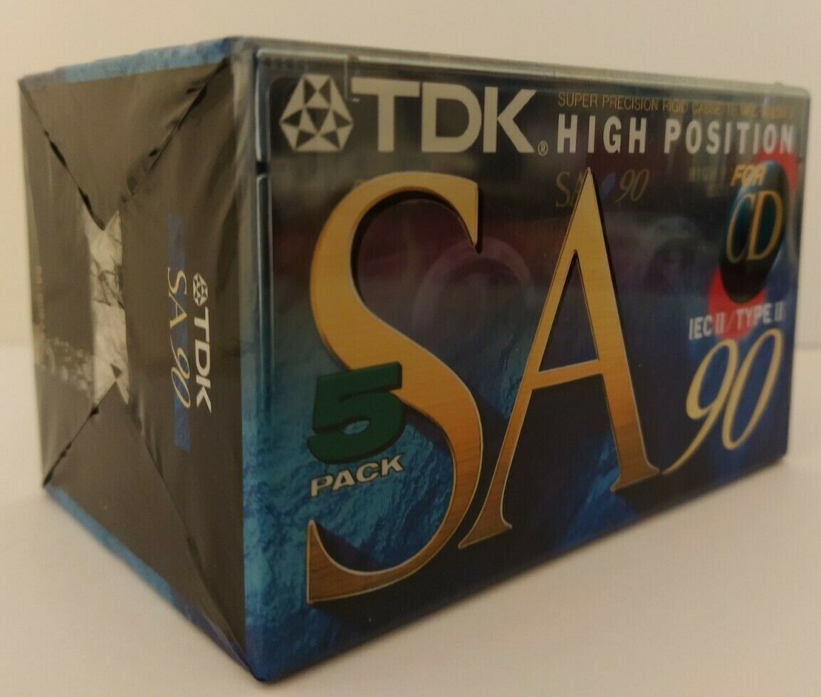 TDK SA90 / SA-90 EA5 - 5 PACK Blank Audio 90 Min / Type II Chrome ...