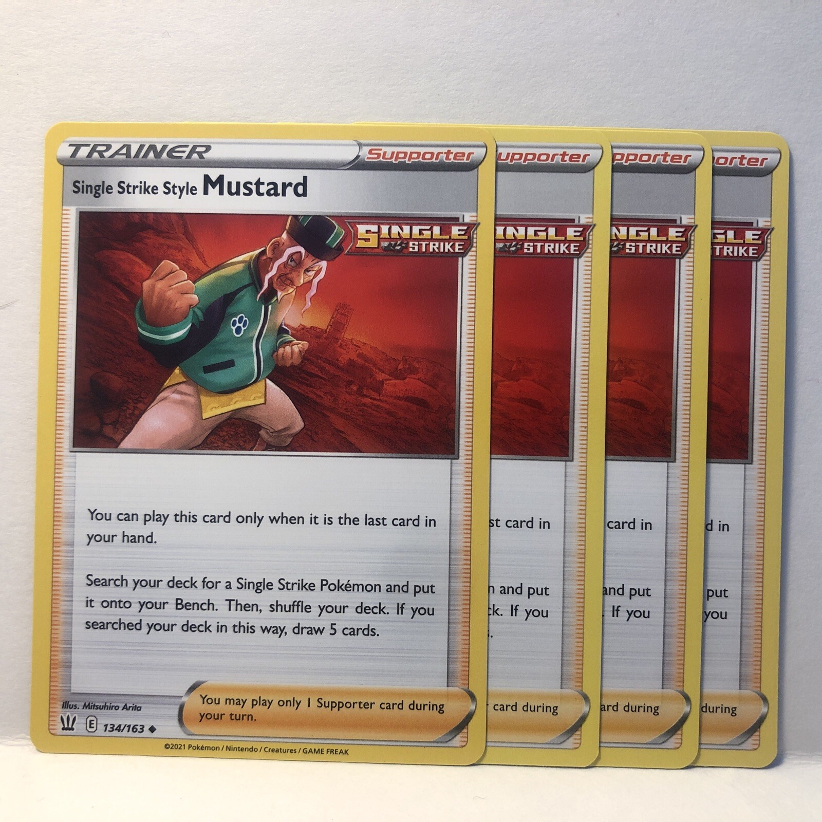 Pokemon TCG Trainer Card 4x -Single Strike Style Mustard - Battle ...
