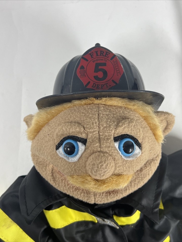 SML Melissa & Doug Brooklyn T Guy FIREFIGHTER Fireman Puppet Plush Hard ...