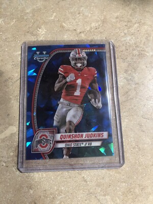 2024 Bowman Chrome Univ Quinshon Judkins RC Blue Sapphire Crystal Ref ...