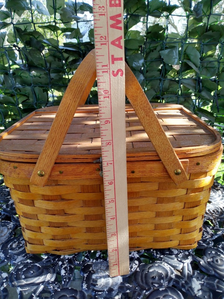 Vintage Rindge Pie Basket Hinge Lid Swivel Handles Mushroom Design New ...