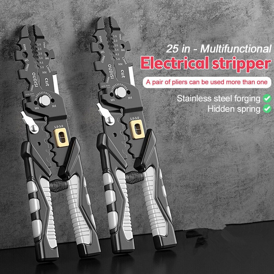 25 in 1 Electrician Wire Stripper Household Network Cable Wire Stripper ...