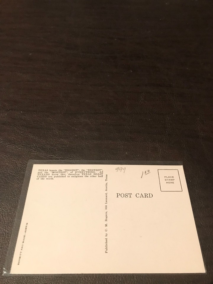 HUMOR - A TEXAS BOAST CARD - UNPOSTED POSTCARD | eBay