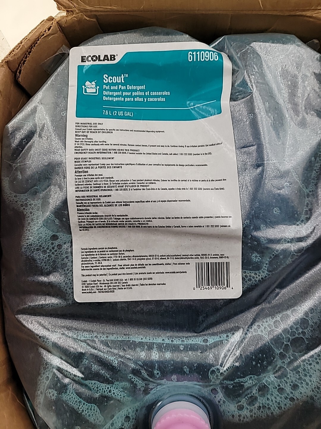 Ecolab Scout 6110906 2gal Liquid Pot and Pan Detergent - Dark Blue for ...