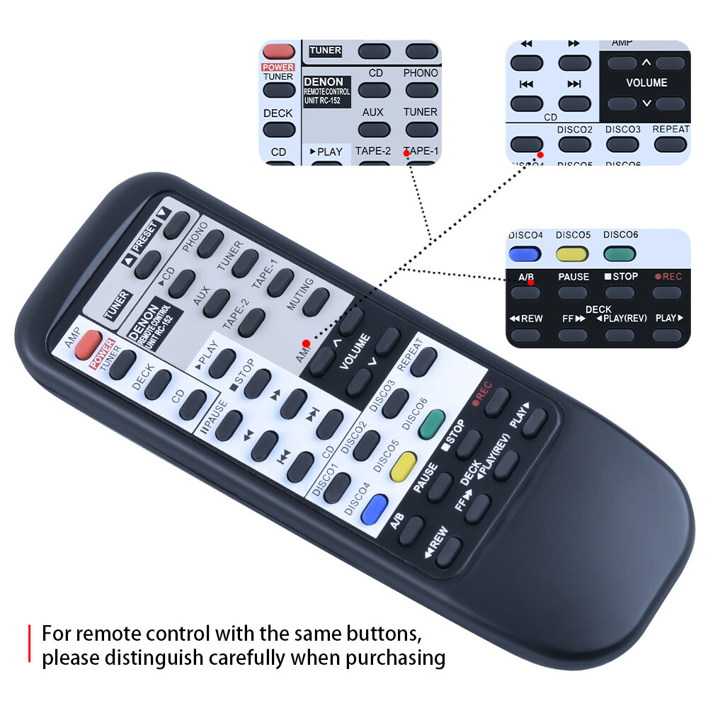 Remote Control For Denon RC-152 RC-151 RC-156 PMA-480R PMA-680R ...