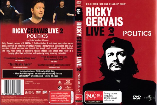 RICKY GERVAIS LIVE 2 Politics (DVD 2004) Region 2 and 4 5050582413106 ...