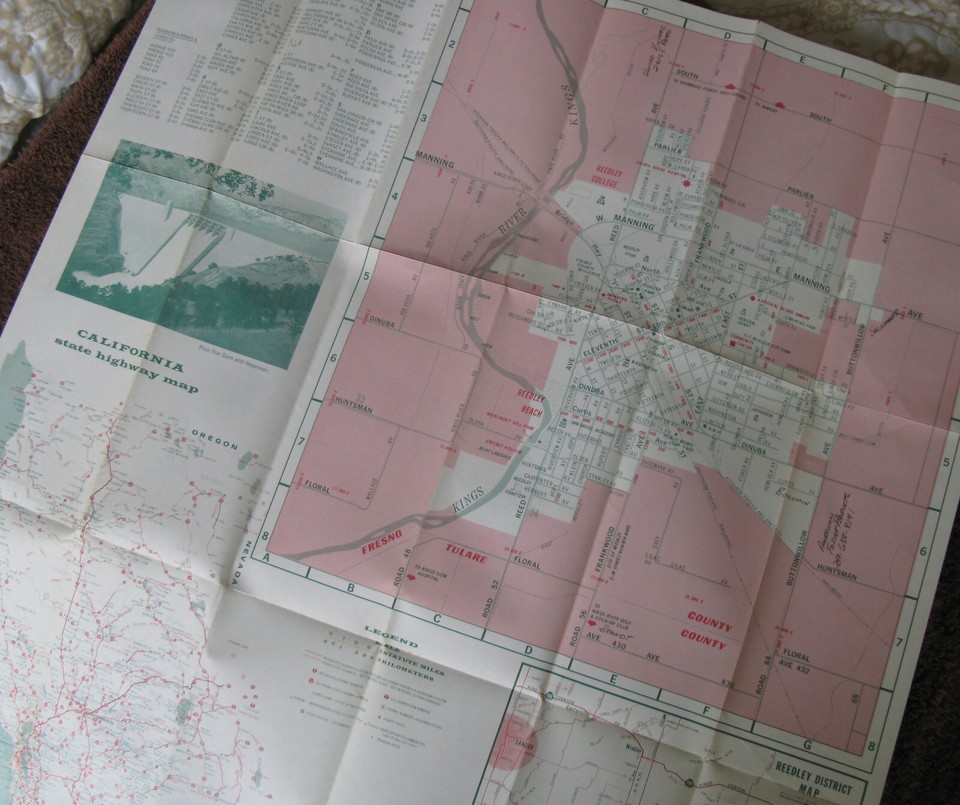 Vintage Reedley California Street Map | eBay
