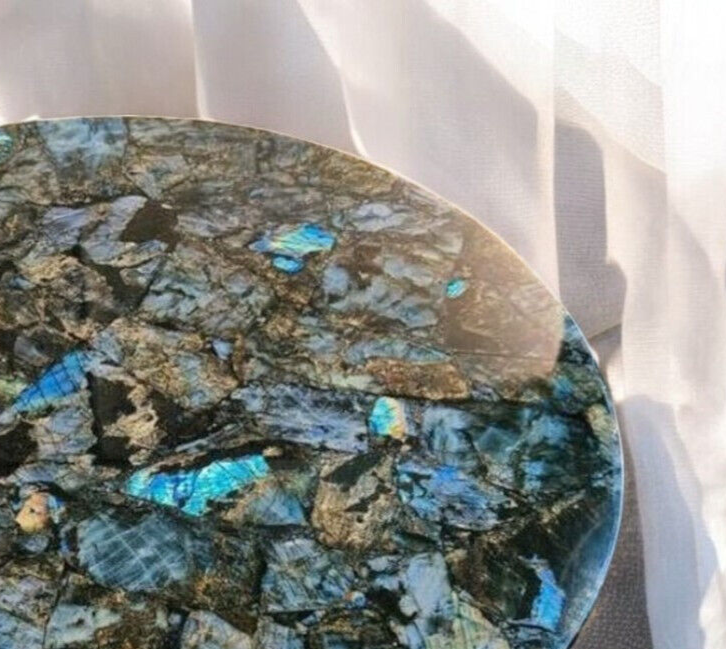 30" Luxury Labradorite Gemstone Coffee Table Handmade Kitchen Furniture ...