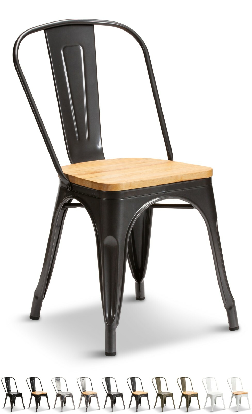 Tolix Style Industrial Metal Dining Chairs Vintage Retro Kitchen Cafe ...