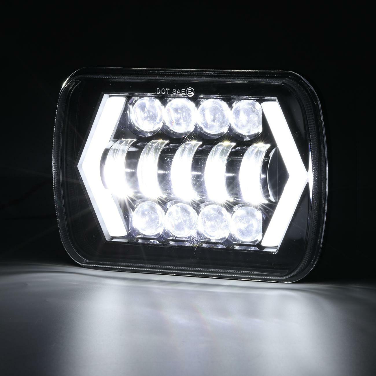 7x6" LED Headlight Turn Single DRL For International IHC 9200 9900 ...