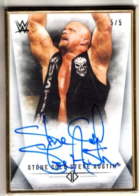2019 Topps WWE Transcendent Auto STONE COLD STEVE AUSTIN /5 Gold Frame ...