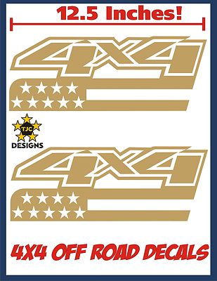 4x4 Truck Decal Set METALLIC GOLD Chevy Silverado GMC Sierra Colorado ...
