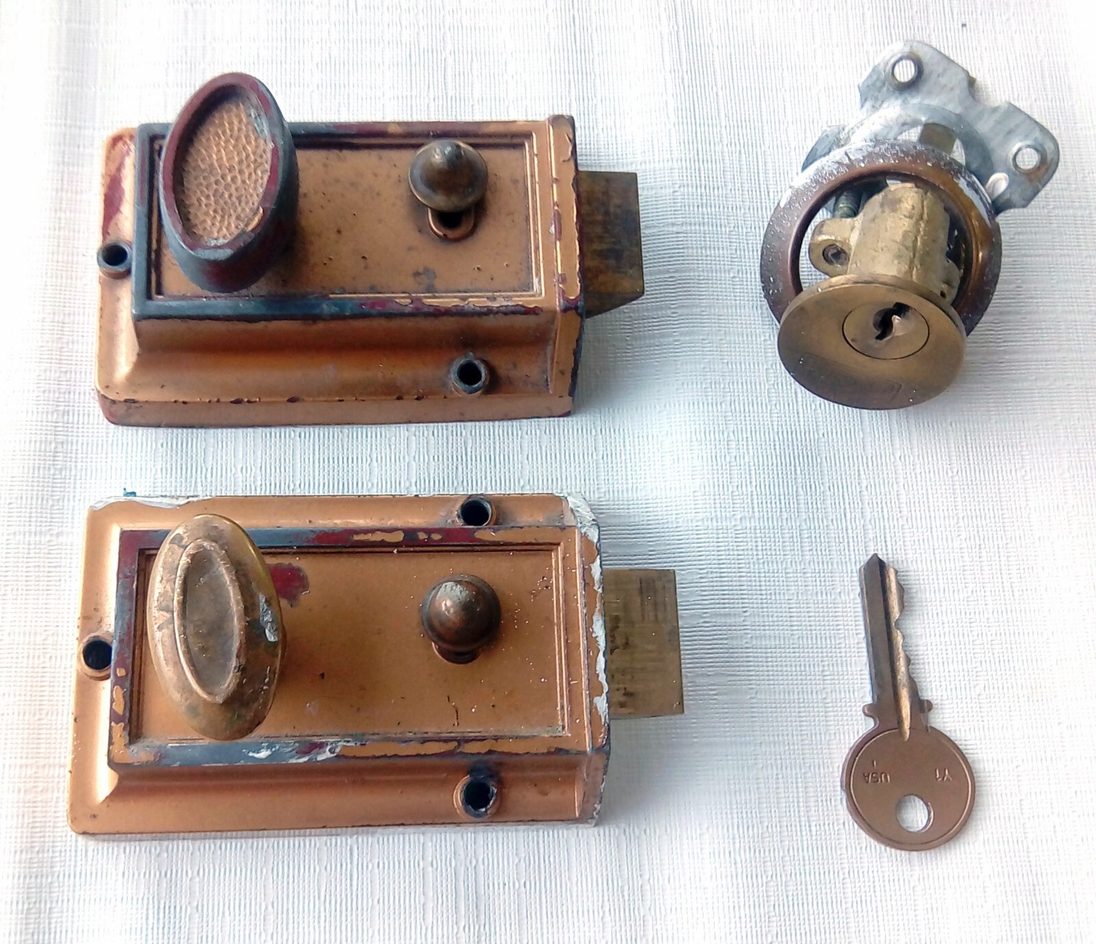 Vintage Mid Century Door Locks Latches with Key | eBay