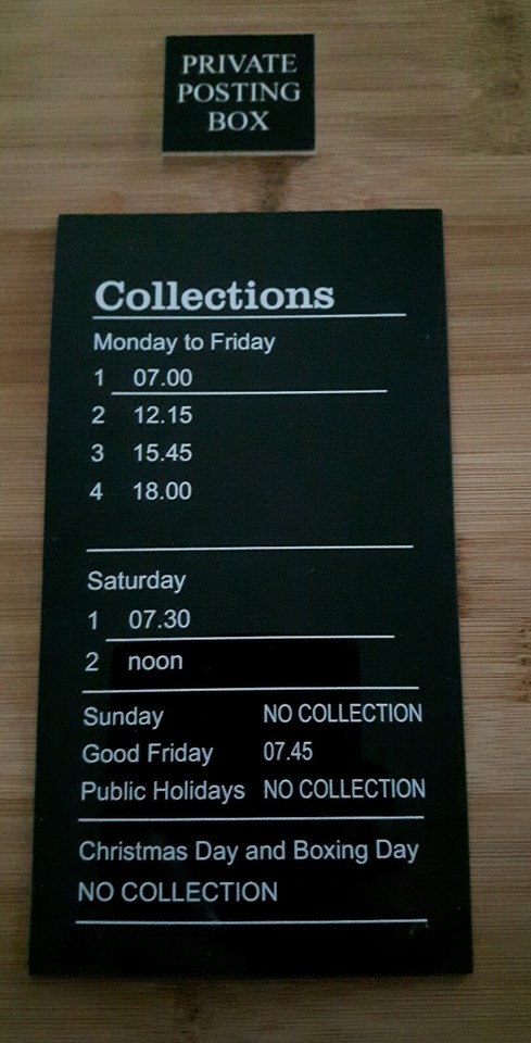 Royal Mail EIIR Post Box Door Insert Sign Collection Time plate ...