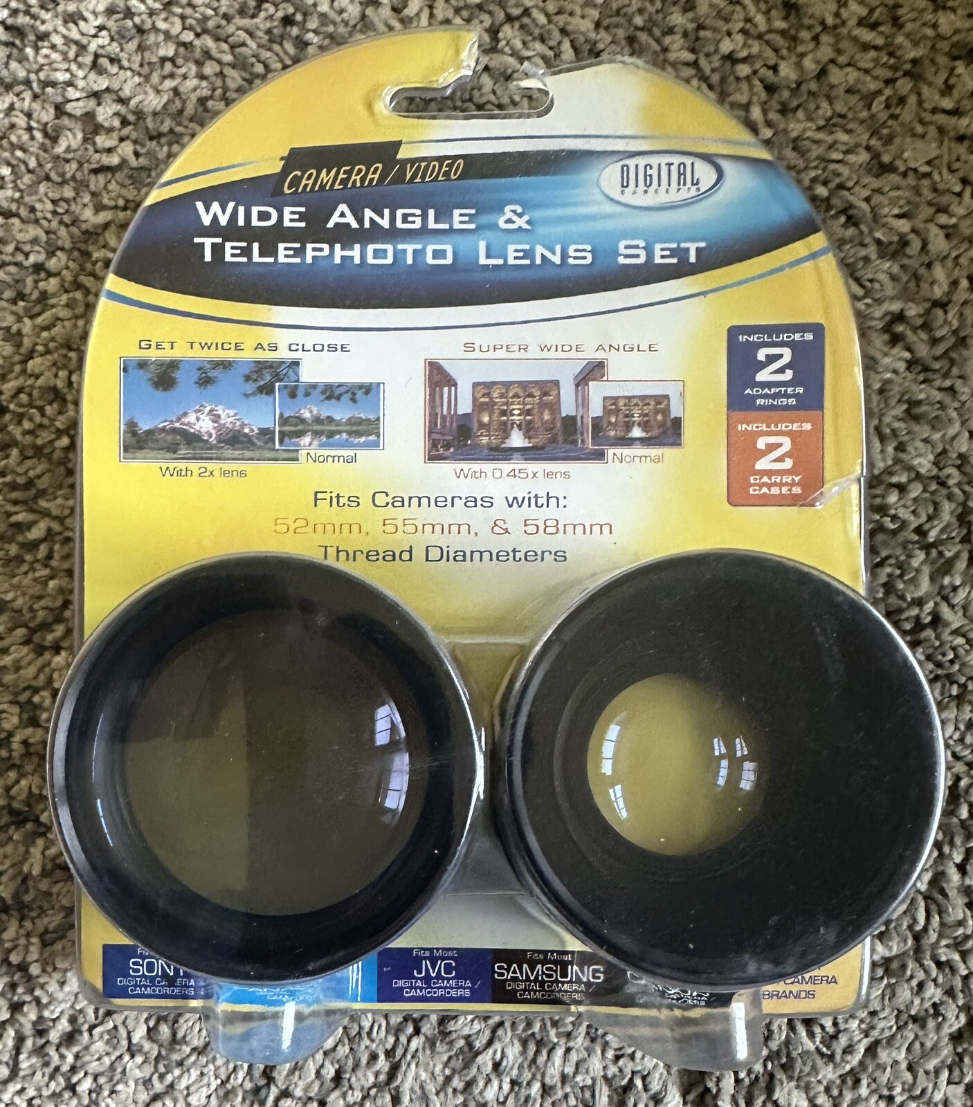 Digital Concepts Camera Video .45x Wide Angle and 2x Telephoto Lens Kit ...