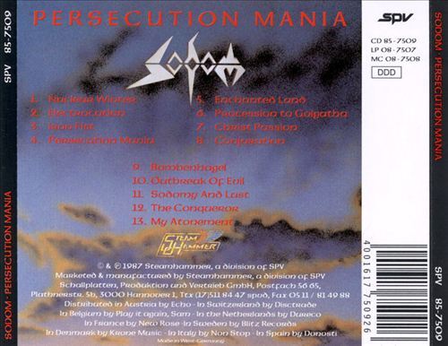 SODOM PERSECUTION MANIA NEW CD 4001617750926 | eBay