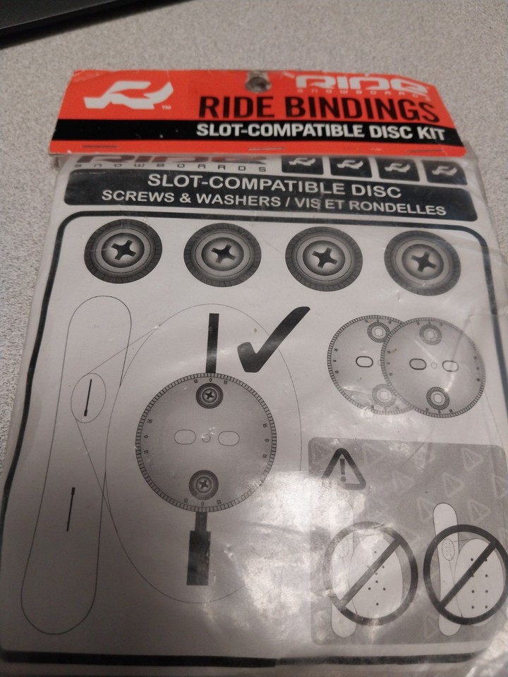 Ride Snowboard Binding Slot Compatible DISC Kit w/ hardware New. | eBay