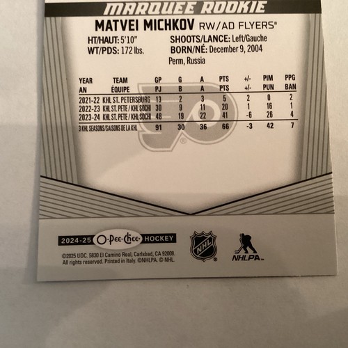 2024-25 O-Pee-Chee Marquee Rookie Matvei Michkov | eBay