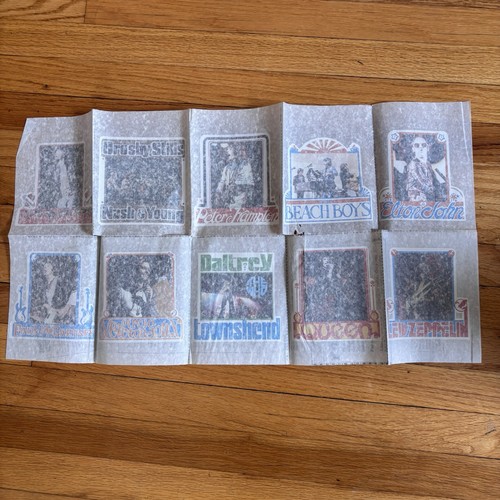 Vintage 1970s Rock Music Iron-On Transfer Sheet! Queen Elton John Led ...