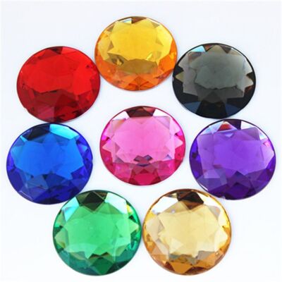 Big Round Bead 10pcs 30mm Crystal AB Rhinestone Flatback Acrylic ...