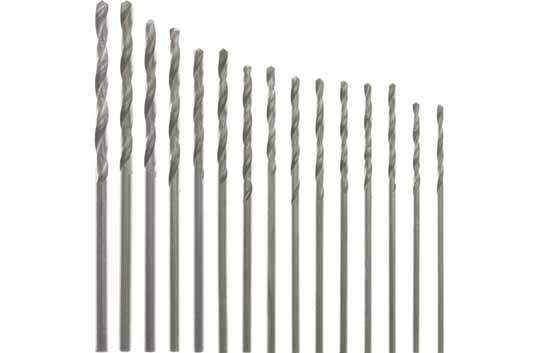 New 15pc Micro-Drill Bit Mini Set High Speed Metric Sizes 1.05 mm -2.0 ...