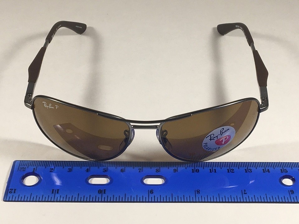 Ray-Ban RB3519 029/83 Polarized Aviator Sunglasses Gray Brown Lens ...