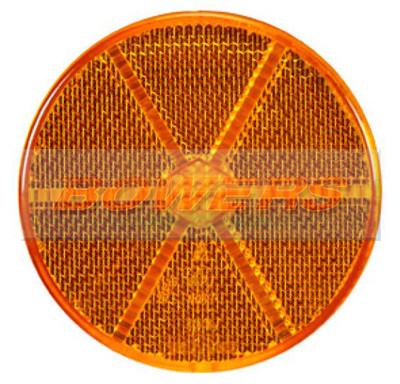 AMBER ORANGE ROUND STICK ON SELF ADHESIVE SIDE REFLECTOR 60mm TRAILER ...