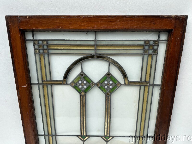 Pair of Antique 1920s Chicago Bungalow Stained Glass Windows 34" by 28 ...