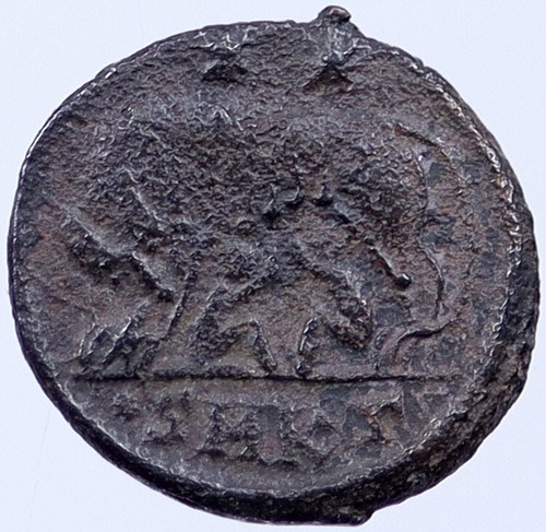 CONSTANTINE I the GREAT Romulus Remus WOLF Rome Ancient OLD Roman Coin ...