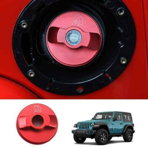 Fit For Jeep Wrangler JL 2018-23 Red Aluminum Exterior Fuel Tank Cap ...