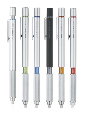 Uni Mechanical Pencil SHIFT 0.3/0.4/0.5/0.7/0.9 Silver 6 Type Select | eBay