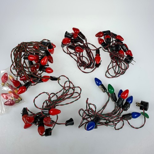 5 Vintage NOMA Gilbert other Christmas Lights w/ C7 Strings + Extra ...