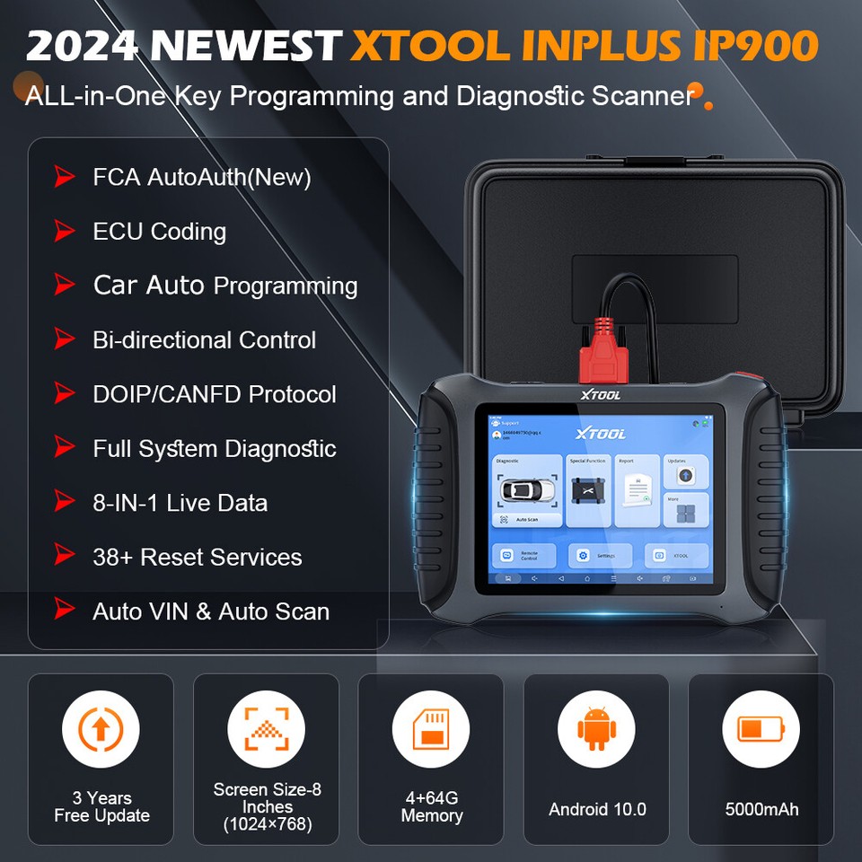 XTOOL IP900 Car Full Diagnosis Tool Bidirectional Scanner Pre-Post Scan ...
