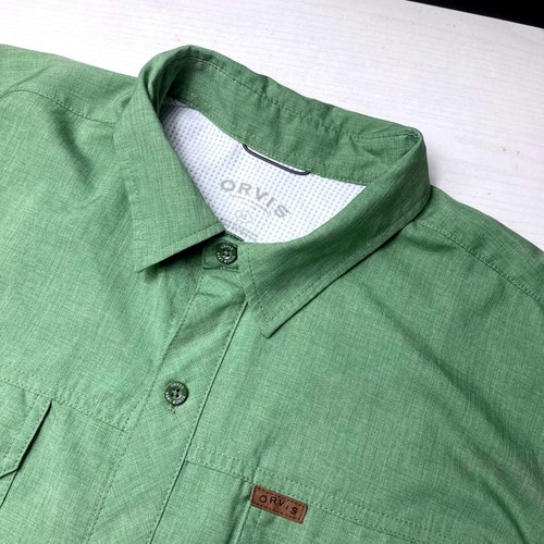 Orvis Classic Collection Green Short Sleeve Button Down Shirt Men's XL ...