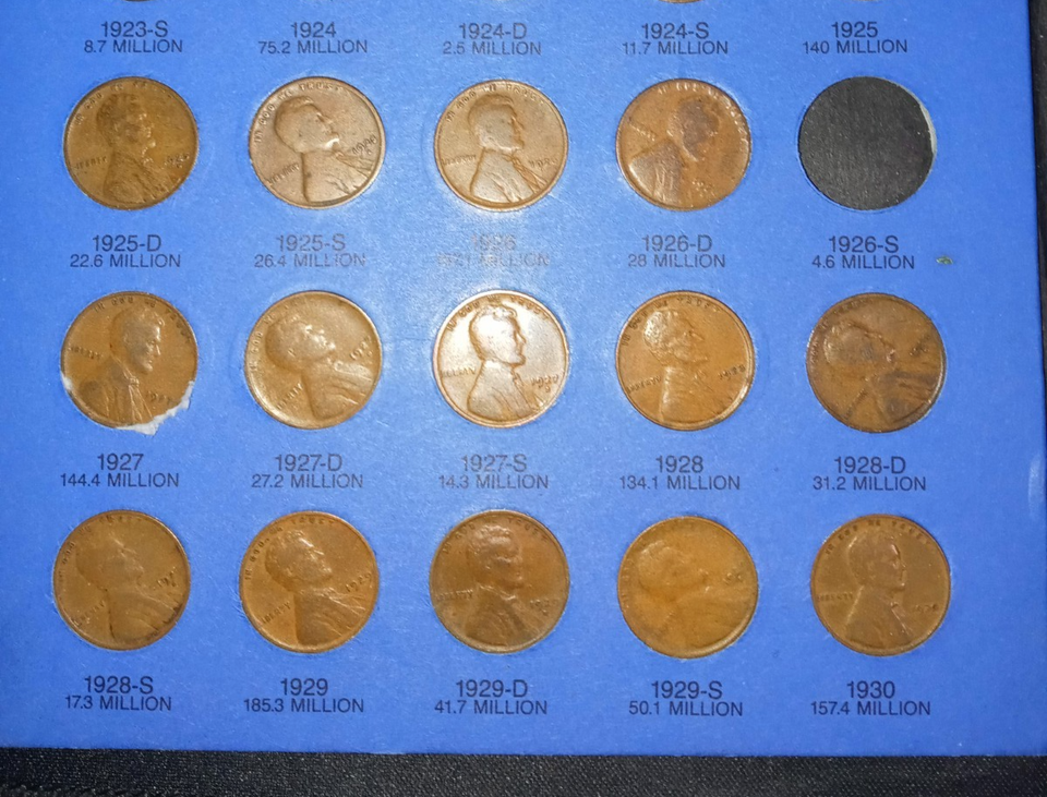 LINCOLN WHEAT PENNY FOLDER SET COLLECTION #1 -70 DIFF. 1909-1940- NICE ...
