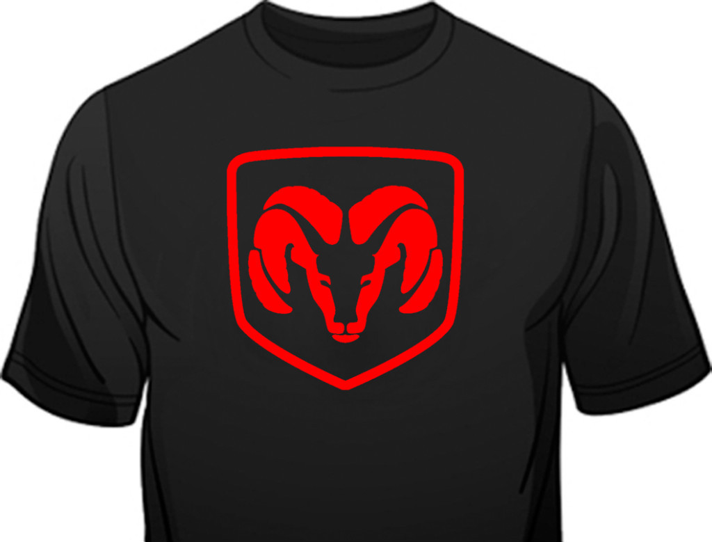 Black T-Shirt, Auto, Motor Sports, Red Ram Head, 100% Cotton Short ...