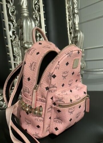 MCM pink designer leather, medium book bag, good condition | eBay