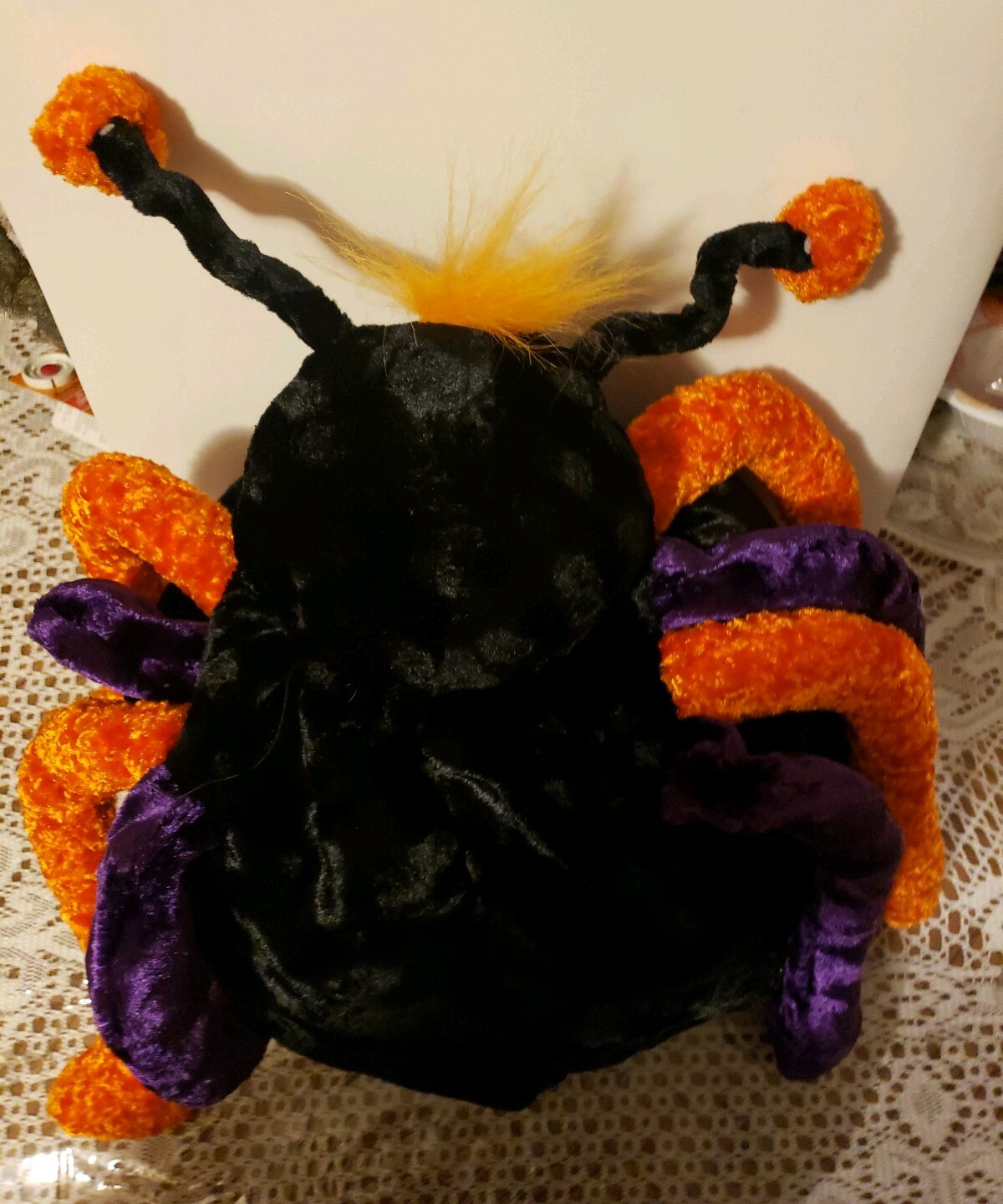 Vintage Dan Dee Spider Halloween Prop/Hat Plush Animated Sparkly Black ...