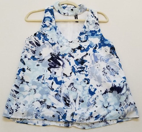 Design Lab Blouse Women’s Medium M Sleeveless Halter Deep V Neck Going ...