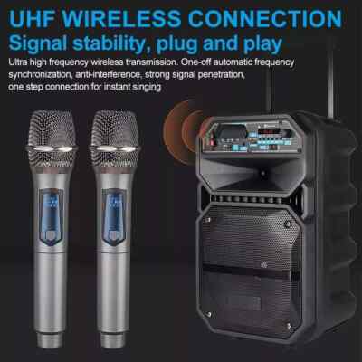 2 Pack Wireless Microphone Rechargeable Handheld Cordless Mic System ...