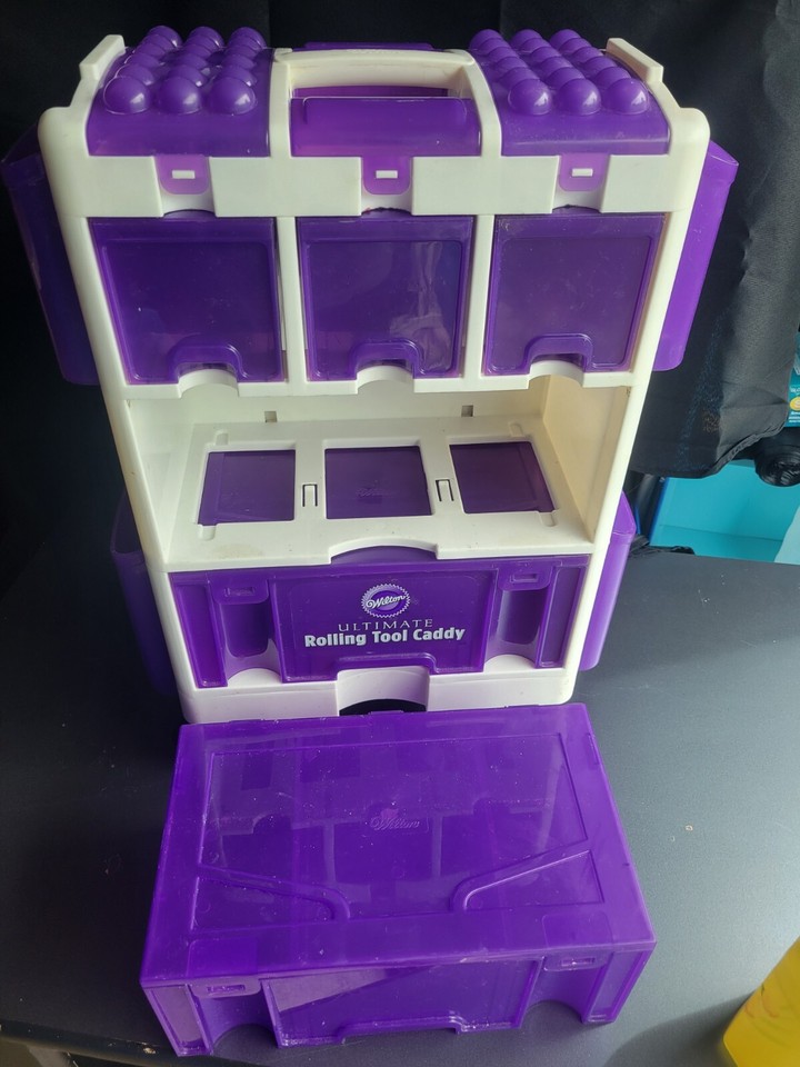 Wilton Ultimate Rolling Tool Caddy Cake Decorating Portable Tool Case w ...