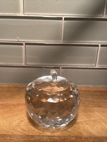 SD Simon Designs Crystal Apple Figurine 3" Paperweight Clear Gift ...