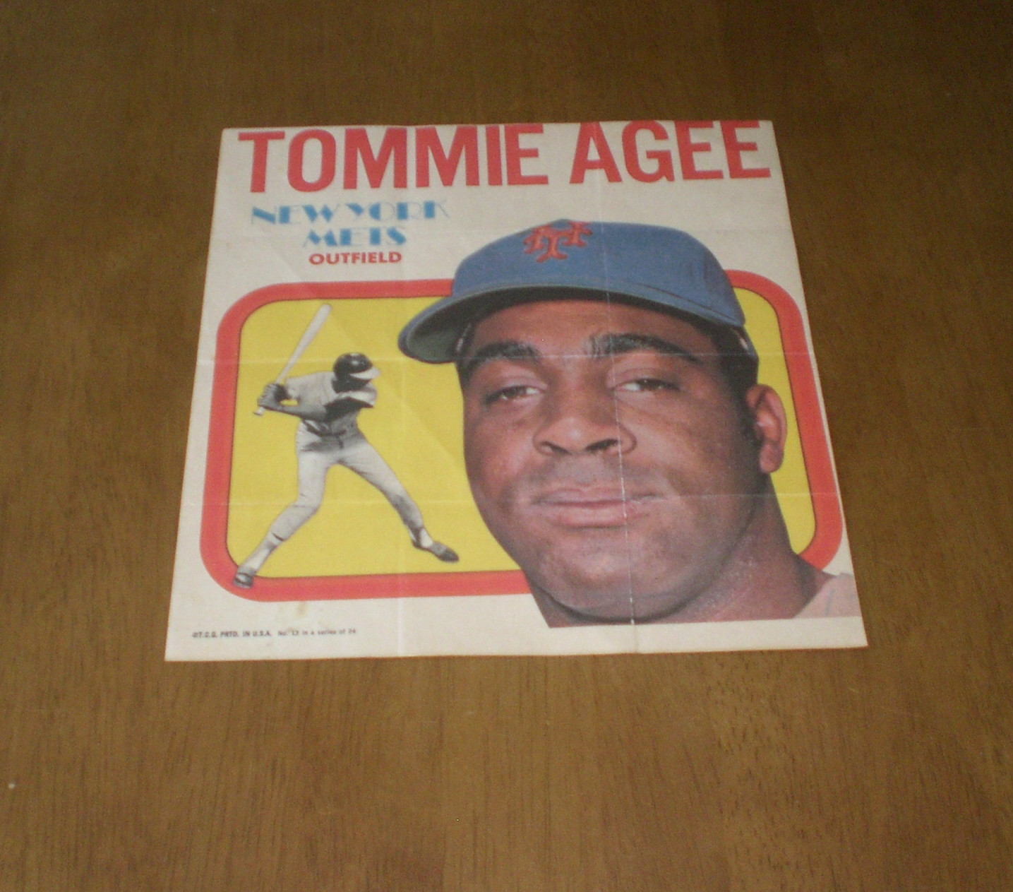 1970 TOPPS TOMMIE AGEE BASEBALL POSTER INSERT | eBay
