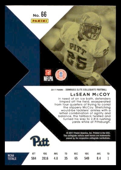 2017 Panini Elite Draft Picks #66 LeSean McCoy DIE CUT Panthers | eBay