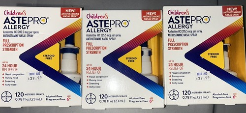 New Children’s Astepro Allergy Nasal Spray- Lot Of 3 - 120 Metered ...